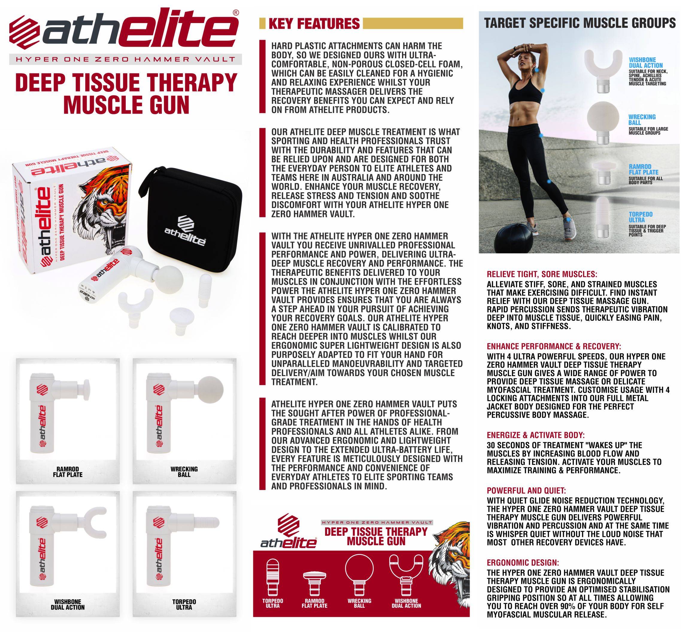 ATHELITE HYPER ONE ZERO HAMMER VAULT DEEP TISSUE MUSCLE GUN